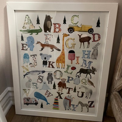 Nursery Alphabet Chart, Alphabet Wall Art, Alphabet Poster, Nursery Art ...