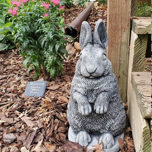 Big Chubby Rabbit Concrete Garden Statue Cement Animal Figure Cast ...