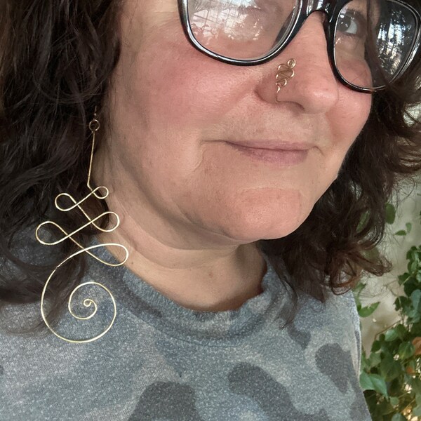Serenity Wire Abstract Earrings | Wire Drop Dangle Earrings | Gifts for ...