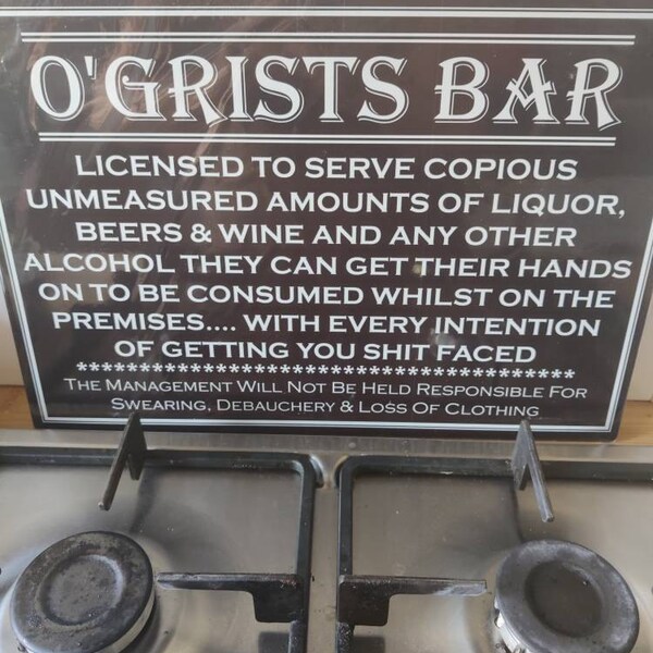 Personalised Licensee Aluminium Metal Sign Customised With Your Words ...