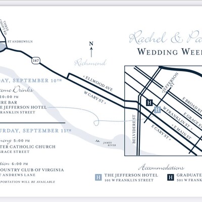 Wedding Map Custom Design / Printable DIY Digital Files / Welcome Bag ...