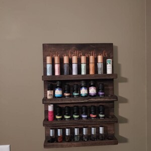 Rustic Essential Oil Shelf / Wood Essential Oil Wall Display - Etsy