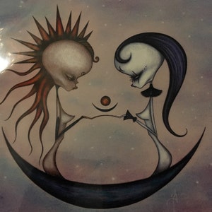 Eclipse Art Print - Hand Embelished Giclee Fine Art Print - A4 - Moon ...