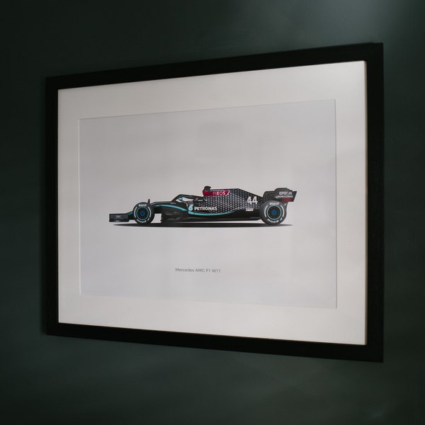 Lewis Hamilton's W11 Race Car, F1 Art Print - Etsy