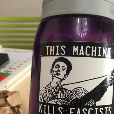 Vinyl Sticker small Woody Guthrie This Machine Kills - Etsy