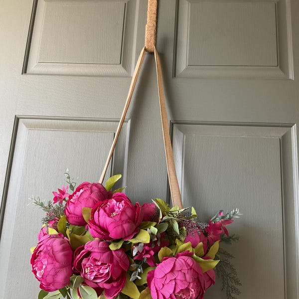 Over Door Swag, Beige Rose Swag, Wall Hanging, Year Round Home Swag ...
