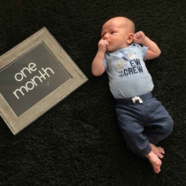 Baby Monthly Signs Black Chalkboard / Baby's First Year / 8x10 ...