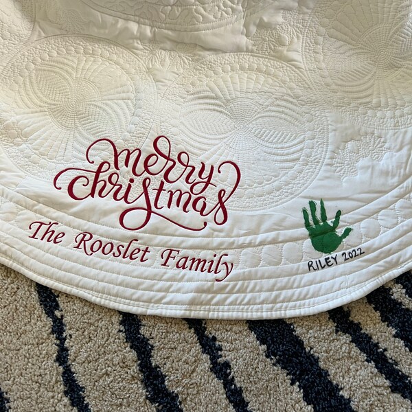 Personalized Christmas Tree Skirt | Monogrammed Christmas Decor ...