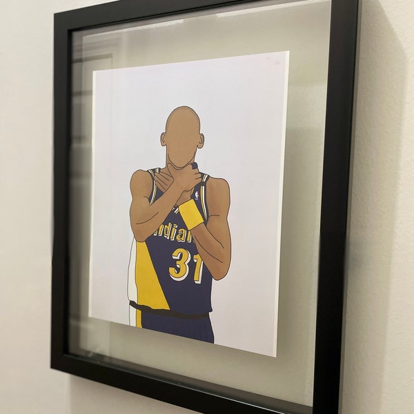 Reggie Miller "the Choke" Illustration Art Print (digital Download) - Etsy