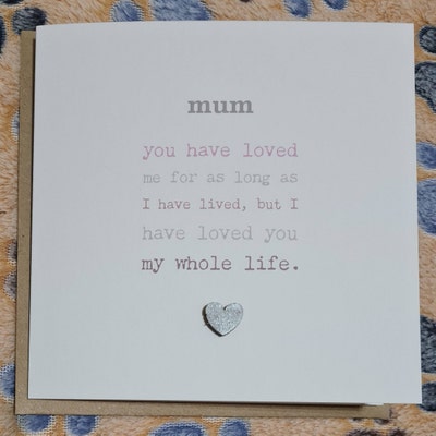 Special Mother's Day Card Sentimental Card for Mum Thank You Mum My ...
