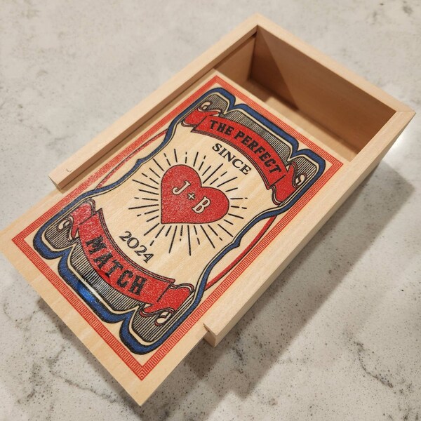 Personalized Couples Matchbox Wood, Custom Wood Matchbox for Couples ...