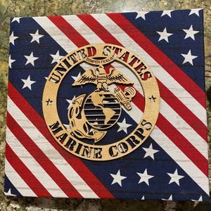 USMC United States Marine Corps Wall Art Laser Cut Sign Gift Idea Army ...