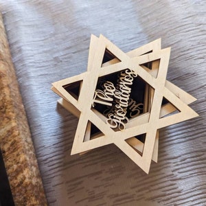 Passover Name Tags, Wood Star of David Place Tag, Rosh Hashanah ...