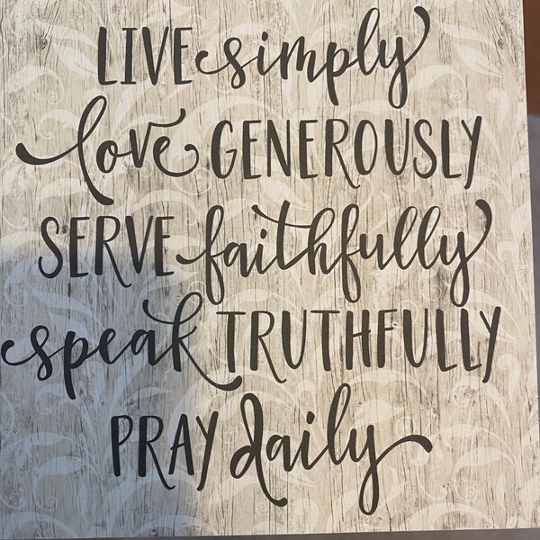 Live Simply Love Deeply Wood Sign: Inspirational Christian Home Decor ...