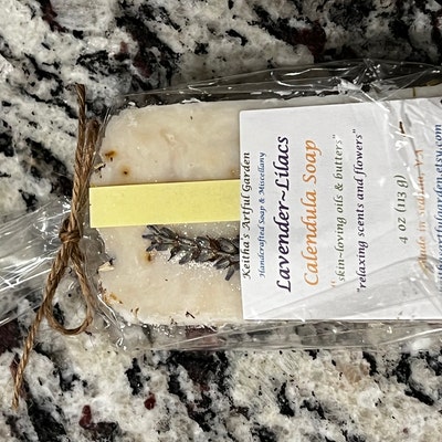 Lavender Lilac Calendula Soap, types of Lavender Spikes May Vary. 4 Oz ...