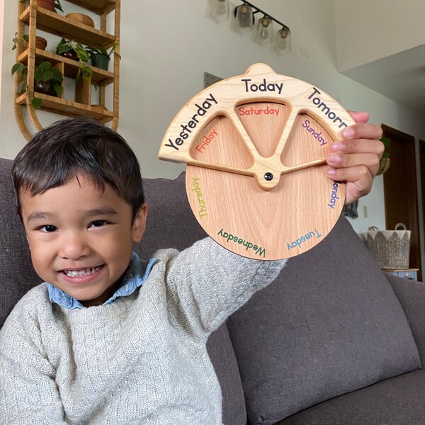 Days of the Week Wheel Yesterday Today Tomorrow Wheel Montessori ...