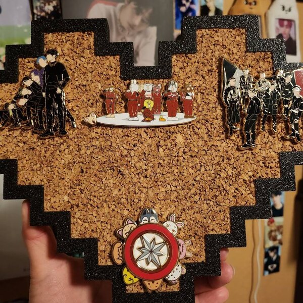 Pixel Heart Shaped Pin Board | Cork Board (multiple Sizes) - Etsy