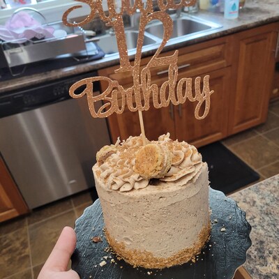 ANY NAME 1/2 Birthday Cake Topper 6 Months Cake Topper Half - Etsy