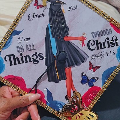 Master Social Worker Graduation Cap Topper, Customized Social Work Grad ...