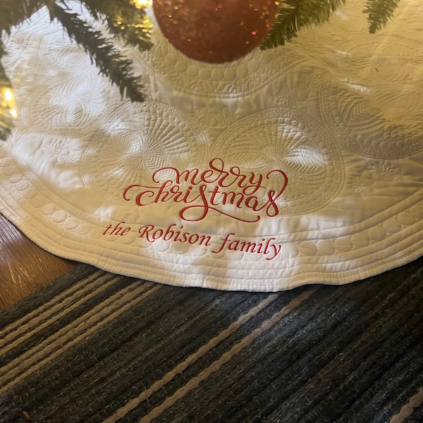Personalized Christmas Tree Skirt | Monogrammed Christmas Decor ...