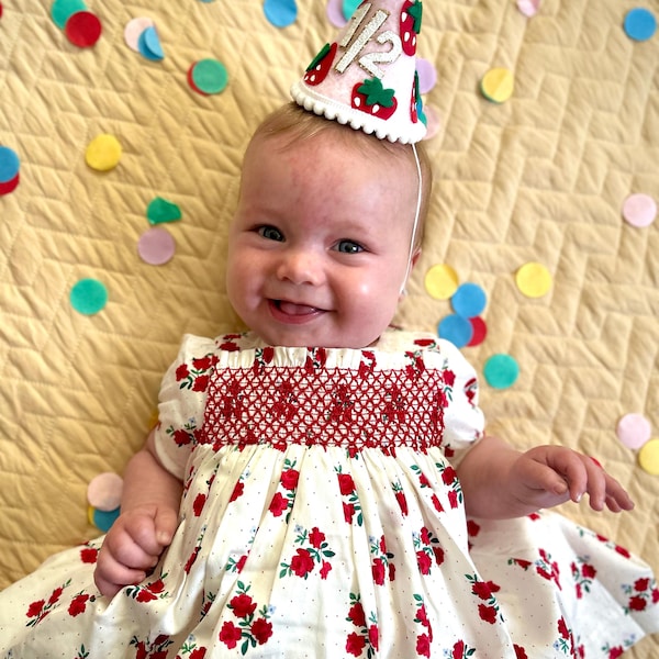 Blue/beige Felt Birthday Party Hat, Boy Blue Party Hat, 1st Birthday ...