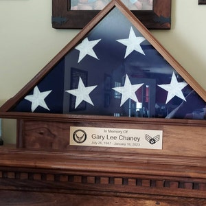 Cherry Wood Flag and Certificate Display, 3' X 5' Flag Display Case, US ...