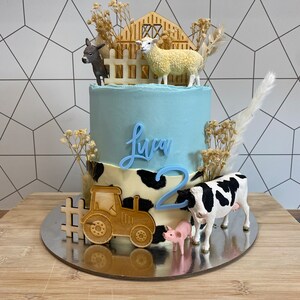 Farm Cake Topper Set Farm Yard Farm Party Birthday Wooden Cake Topper ...