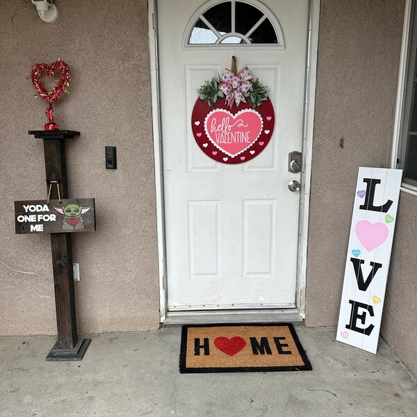 Valentines Front Door Decor | Happy Valentine's Day | Valentines Wreath ...