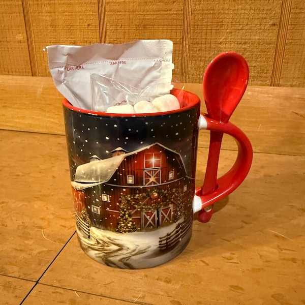 Christmas Barn Mug Sublimation, 3D Christmas Farm 11oz, 15oz Mug ...