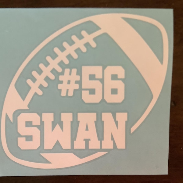 Football Decal Sticker With Name and Number | Football Name Decal ...