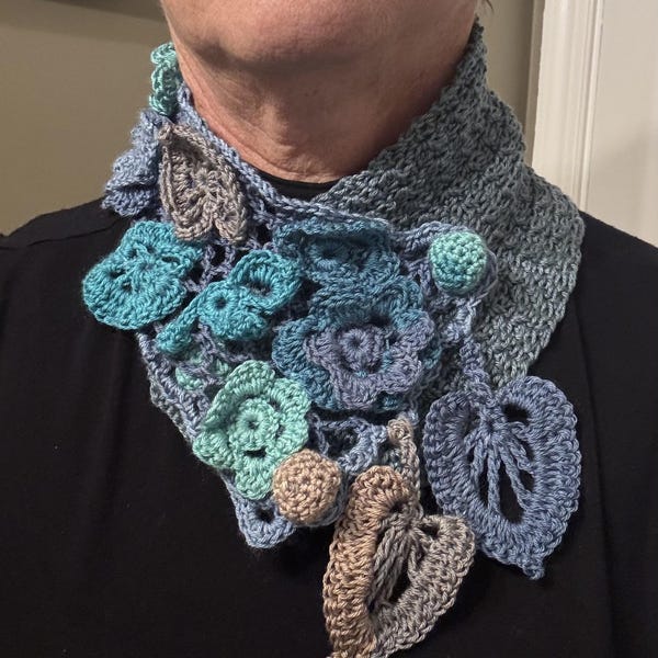 Crochet Neck Warmer Collar Scarf Pattern Inspired by Irish Crochet ...