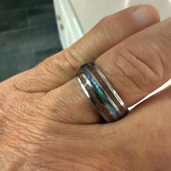 Blue Lapis Lazuli Ring, Silver Tungsten Ring, Men Women Wedding, Unique Ring, Lapis Lazuli ...