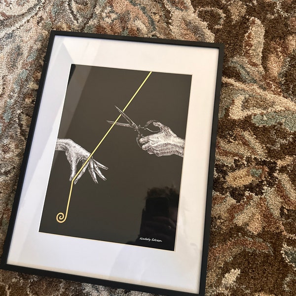 Thread of Life Ancient Greek Mythology Art Print, Gold Foil Embellished ...