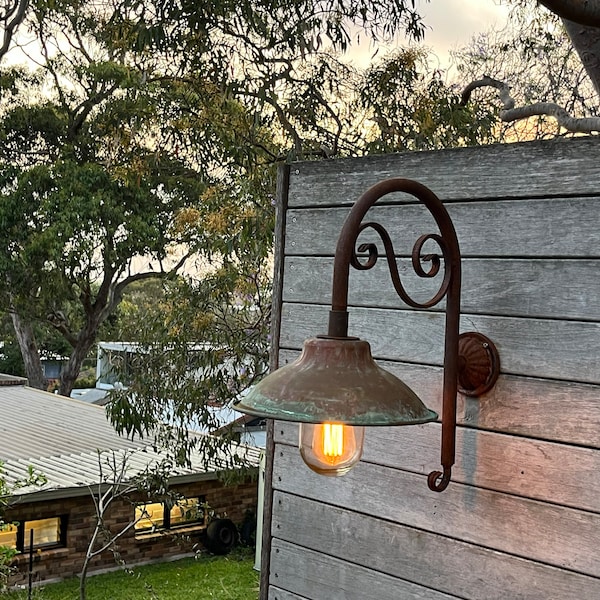 Belgian Barn Lamp With Copper Shade | Garden Lighting | Facade Lighting ...
