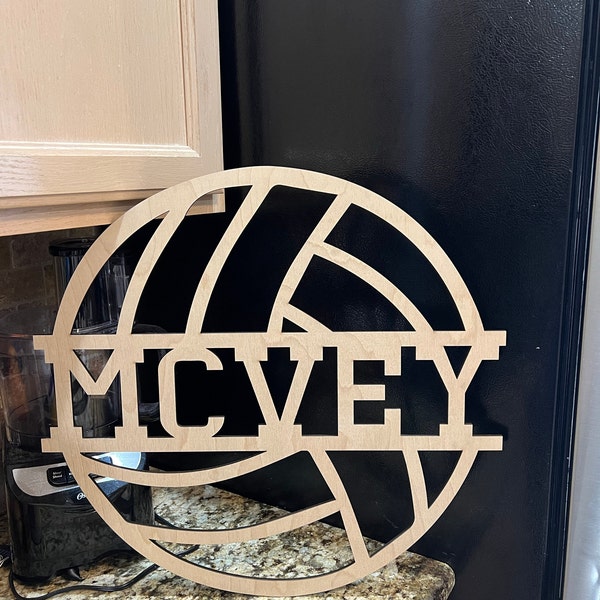 Volleyball Name Sign, Nursery Decor, Personalized Wood Sign, Volley ...