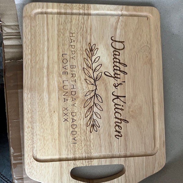 Personalised Handle Chopping Board Engraved Wooden Cutting Board - Etsy UK