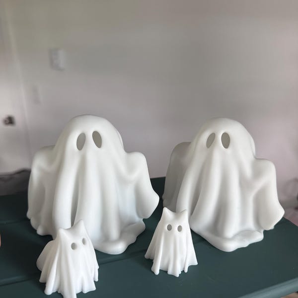 Cute Halloween Ghost, Horned Ghost or Flower Ghost And/or Friendly Pets ...