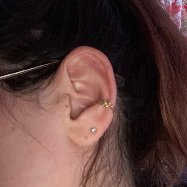 Moon Phases Conch Hoop, Celestial Conch Piercing 14 Gauge, Conch Hoop ...