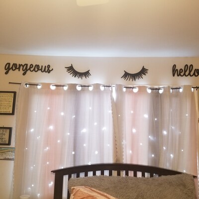 Eyelash Decor, Sleepy Eyes, Eyelash Wood Cutout, Wood Eyelashes, Vanity ...