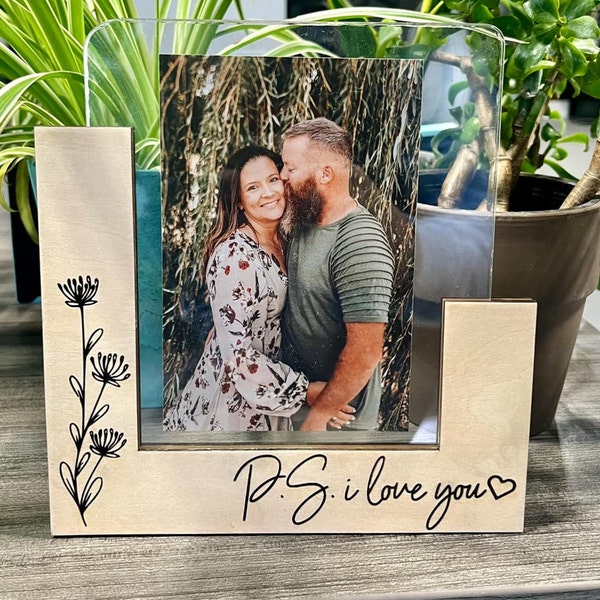 I Love You Photo Frame With Acrylic Glass Lasercut File Glowforge SVG ...