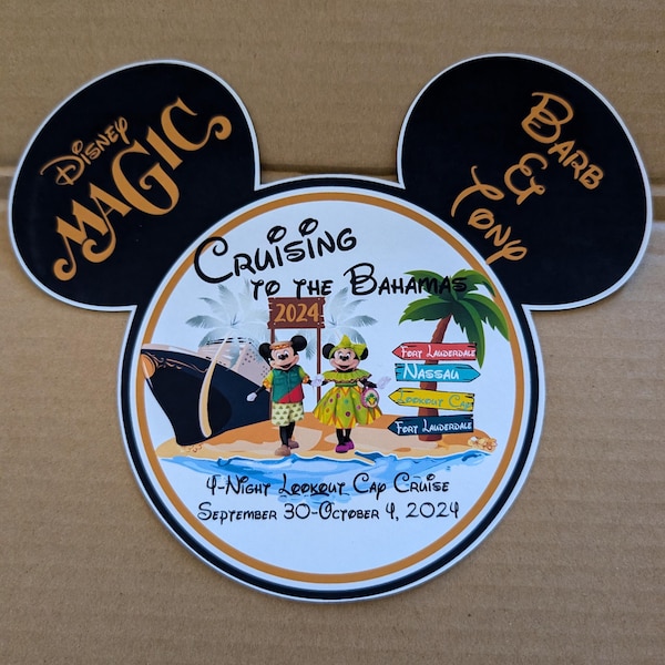 Captain Mickey Holding Family Name Banner Cruise Door Magnets - Etsy