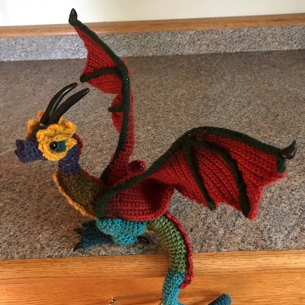 Small Wyvern Crochet Pattern by Crafty Intentions Downloadable DIGITAL ...
