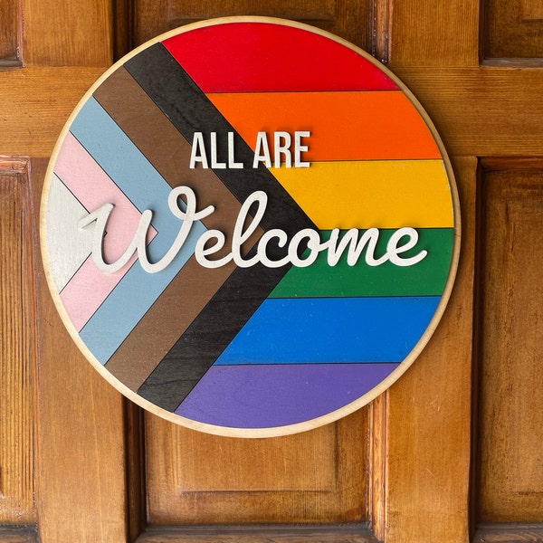 All Are Welcome Sign - Etsy