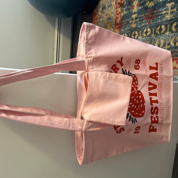Strawberry Tote Bag Cute Tote Bag Strawberry Bag Plant Tote Aesthetic