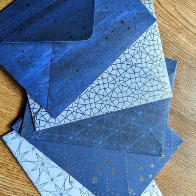 Handmade Elegant Botanical Envelopes, Antique Flowers, Patterned ...