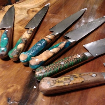 Custom Buck Ranger 112 Lockback Knife With Custom White Mop/obsidian ...