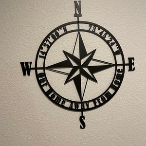 Personalized Life Tree Compass Sign Metal Compass Wall Art | Etsy