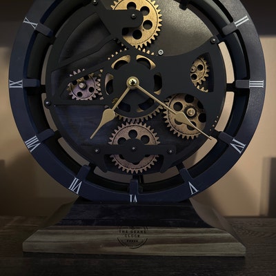 Desk Clock 10 Inches With Real Moving Gear Convertible Into Wall Clock ...