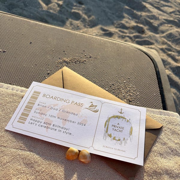 Personalised Scratch Reveal Boarding Pass Scratch off Surprise Boarding ...