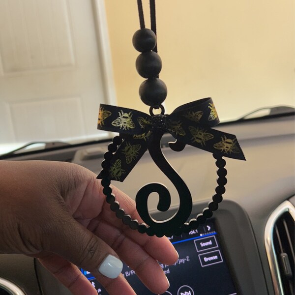 Car Mirror Charms/ Car Mirror Monogram Charms / Monogram Charms for Car ...